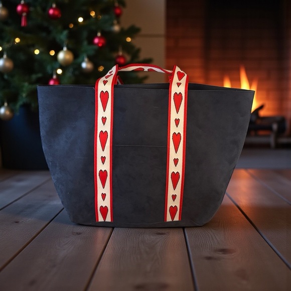 Brighton | Bags | Brighton Love Velveteen Navy Blue Love Tote By ...